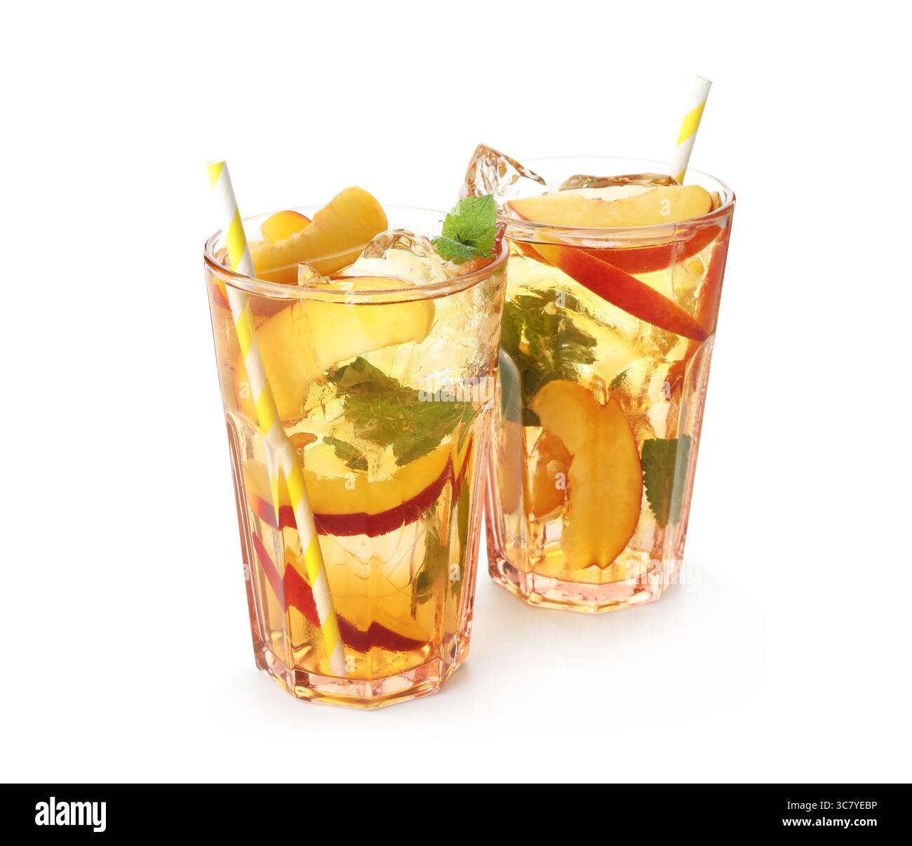 Glasses cold tea on Cut Out Stock Images & Pictures - Alamy