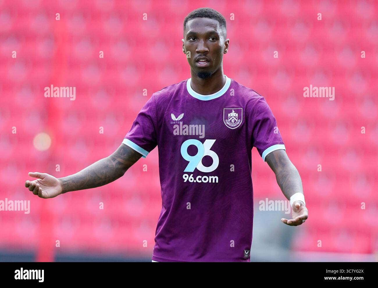 Stoke, England, 2nd August 2025. Jaidon Anthony of Burnley during the ...