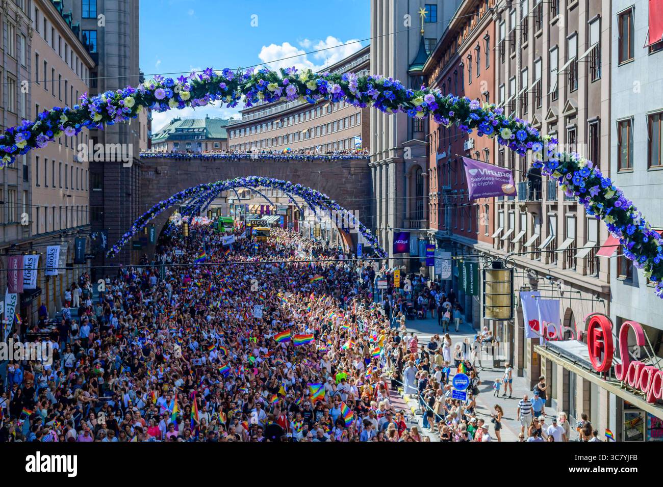 stockholm, sweden, 02 aug 2025, pride parade in the inner city ...