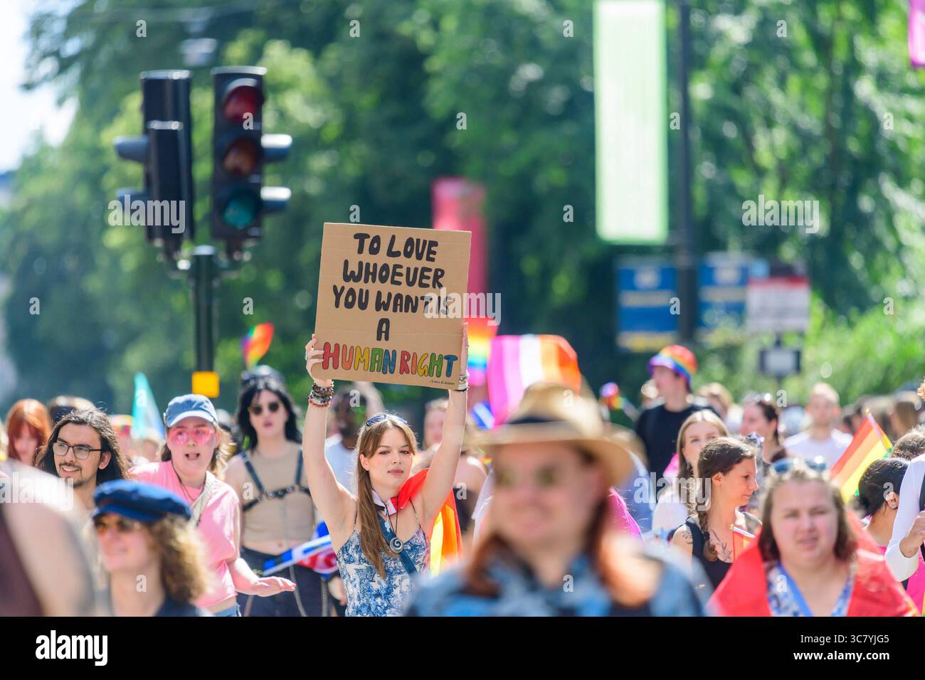 stockholm, sweden, 02 aug 2025, pride parade in the inner city ...
