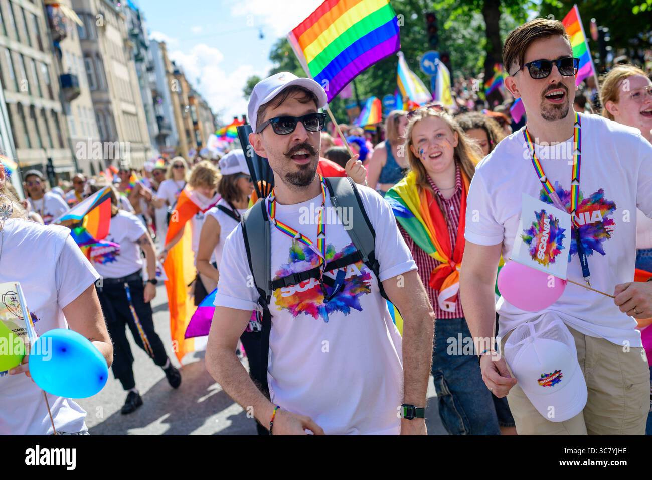 stockholm, sweden, 02 aug 2025, pride parade in the inner city ...