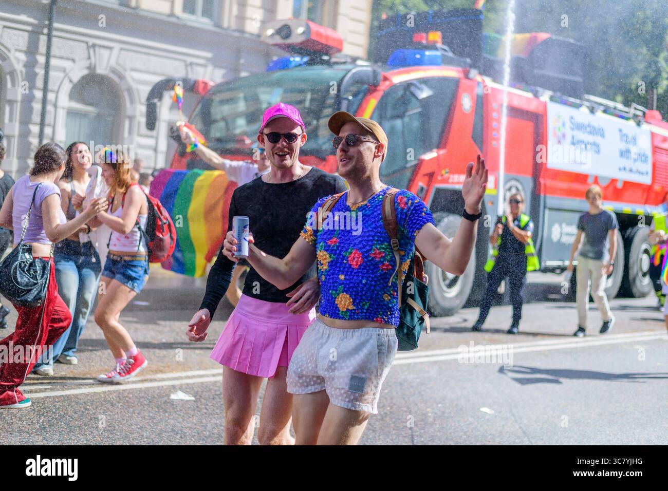 stockholm, sweden, 02 aug 2025, pride parade in the inner city ...