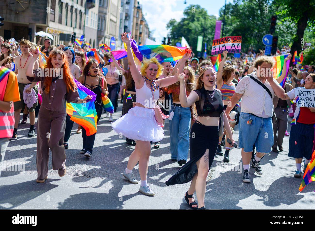stockholm, sweden, 02 aug 2025, pride parade in the inner city ...