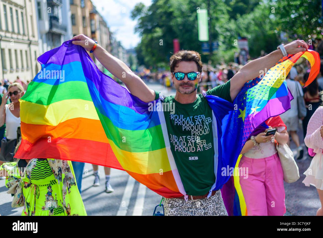 stockholm, sweden, 02 aug 2025, pride parade in the inner city ...