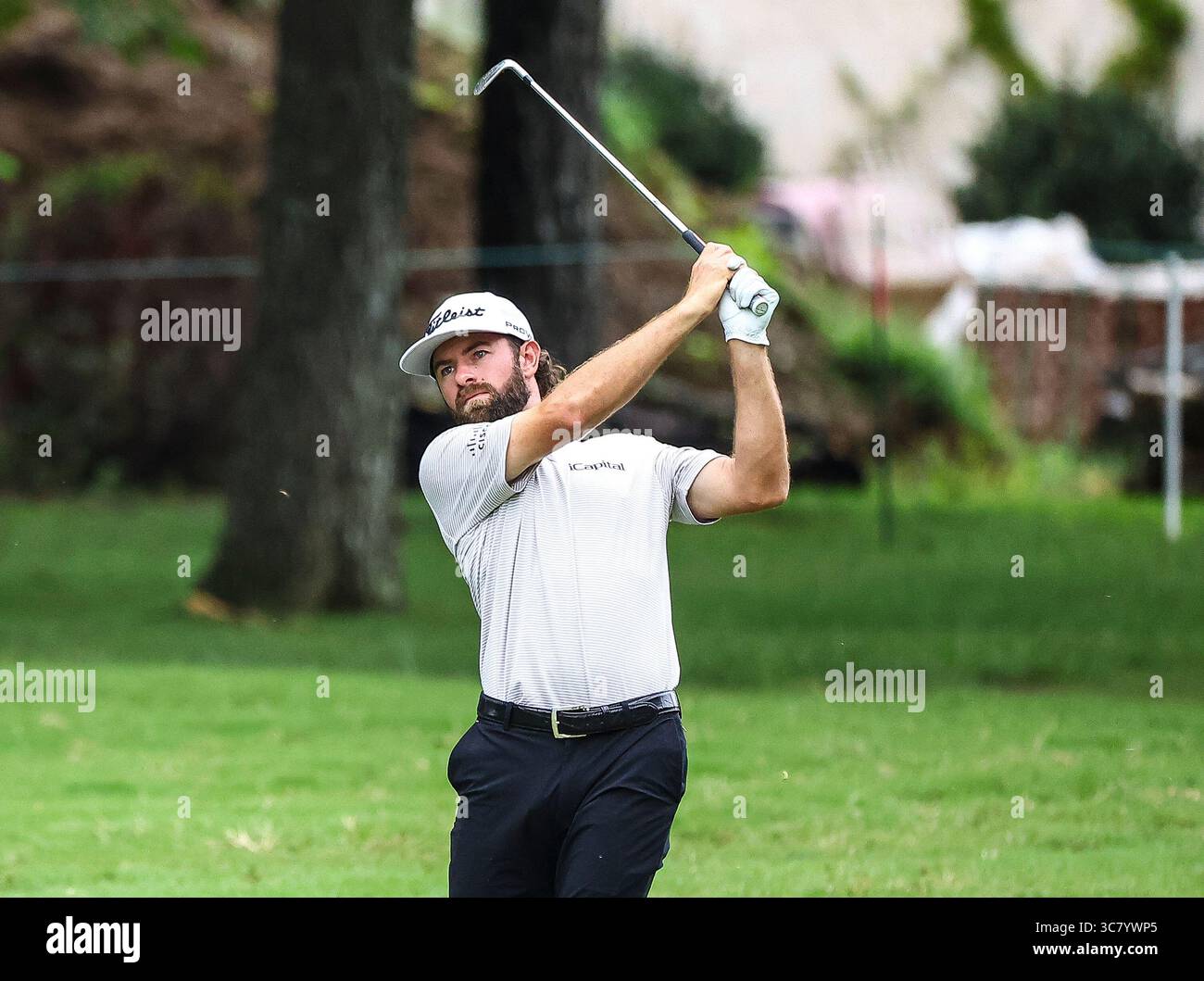 August 2, 2025: Cameron Young leader of Wyndham Championship. Third round, 2025 Wyndham ...