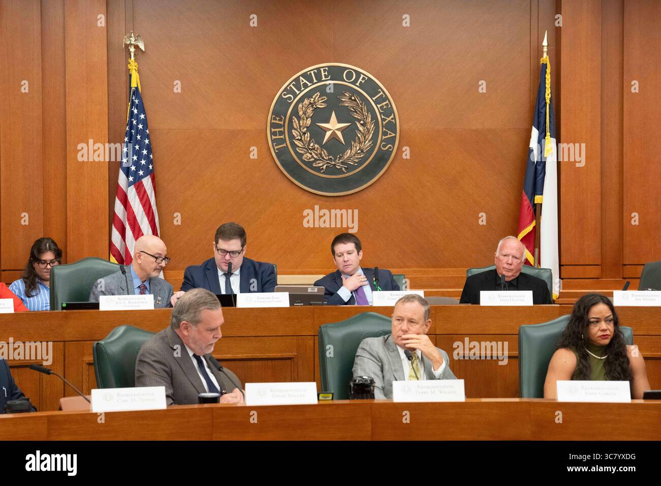 Texas House members listen to testimony during the final public hearing ...