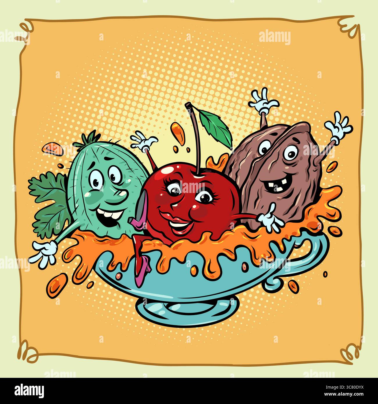 Sweet cherries in group Stock Vector Images - Alamy