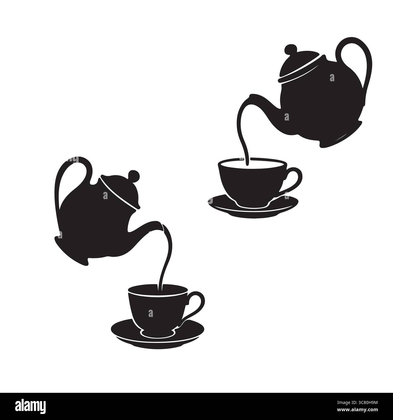 Pouring tea party icon hi-res stock photography and images - Alamy
