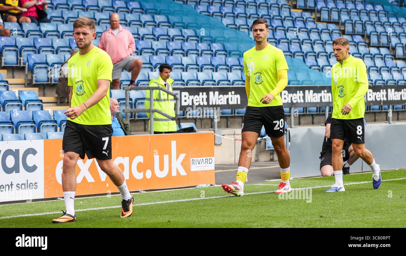 Barrow's Ben Jackson, Isaac Fletcher & Scott Smith at warm up during ...