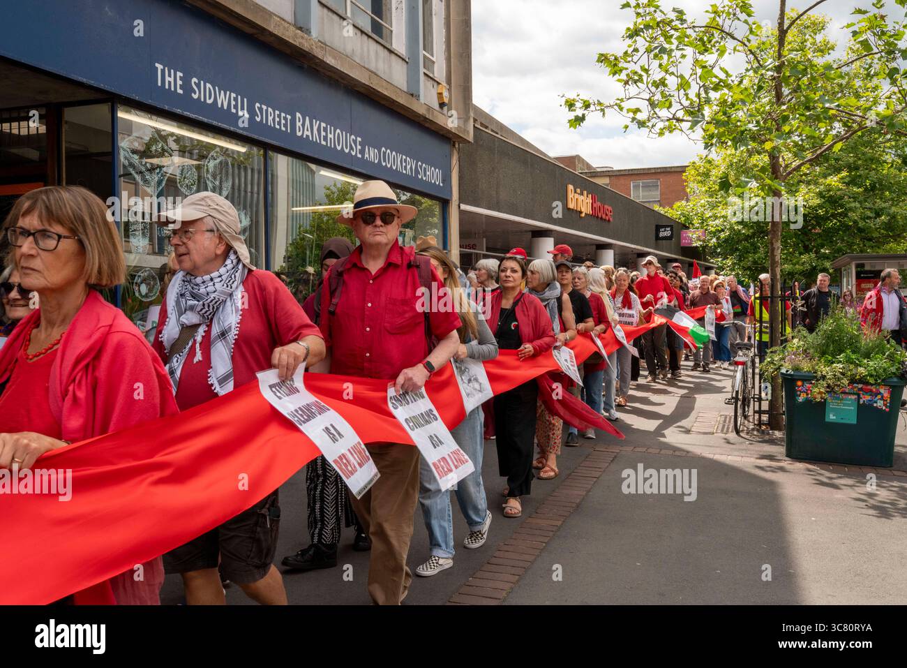 Exeter, South Devon, 2nd August, 2025, UK - Approx 500 people gathered ...
