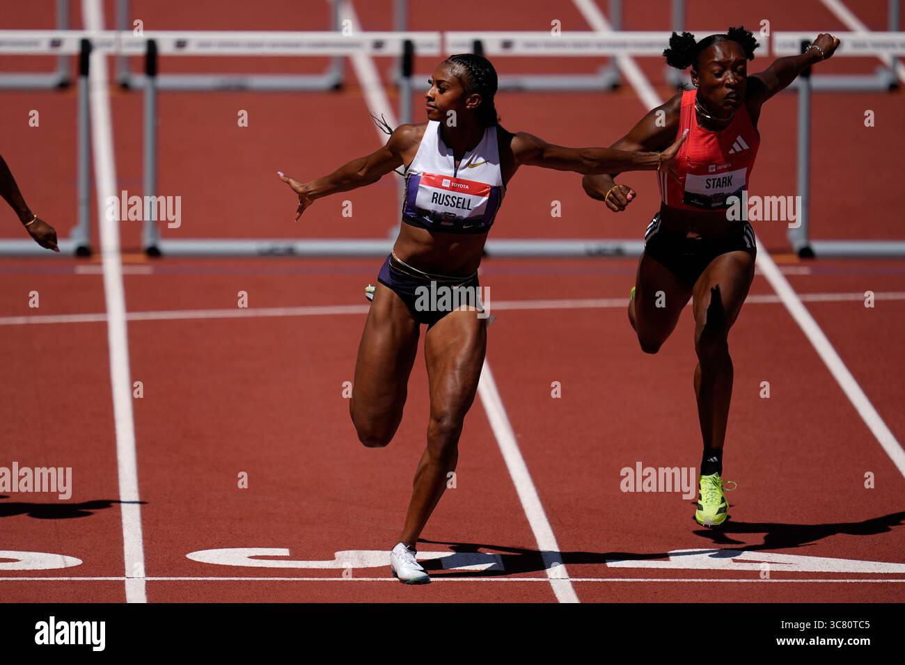 Masai Russell wins the women's 100-meter hurdles final at the U.S ...