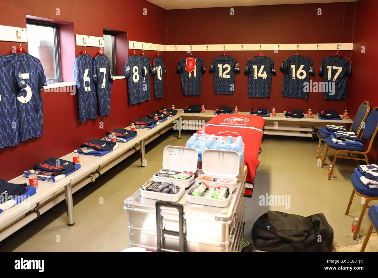 General view of Arsenal Academy changing room ahead ofthe match between ...