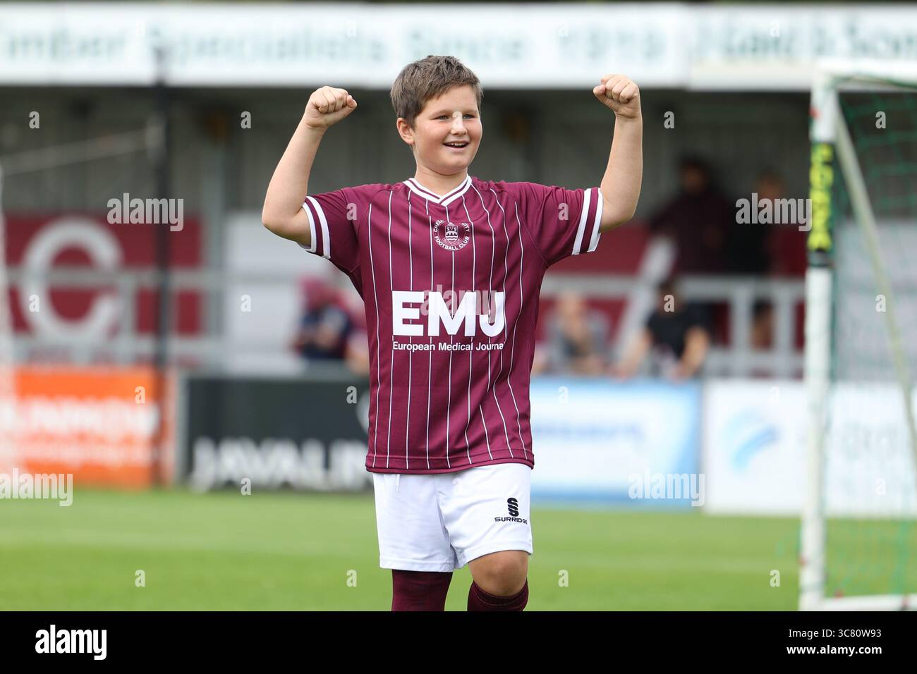 Chelmsford City FC and Arsenal Academy mascots are seen playing a the ...
