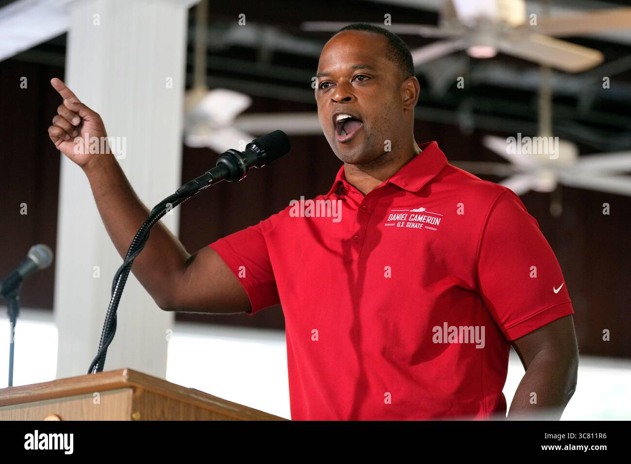 Former Kentucky attorney general Daniel Cameron speaks at the annual ...