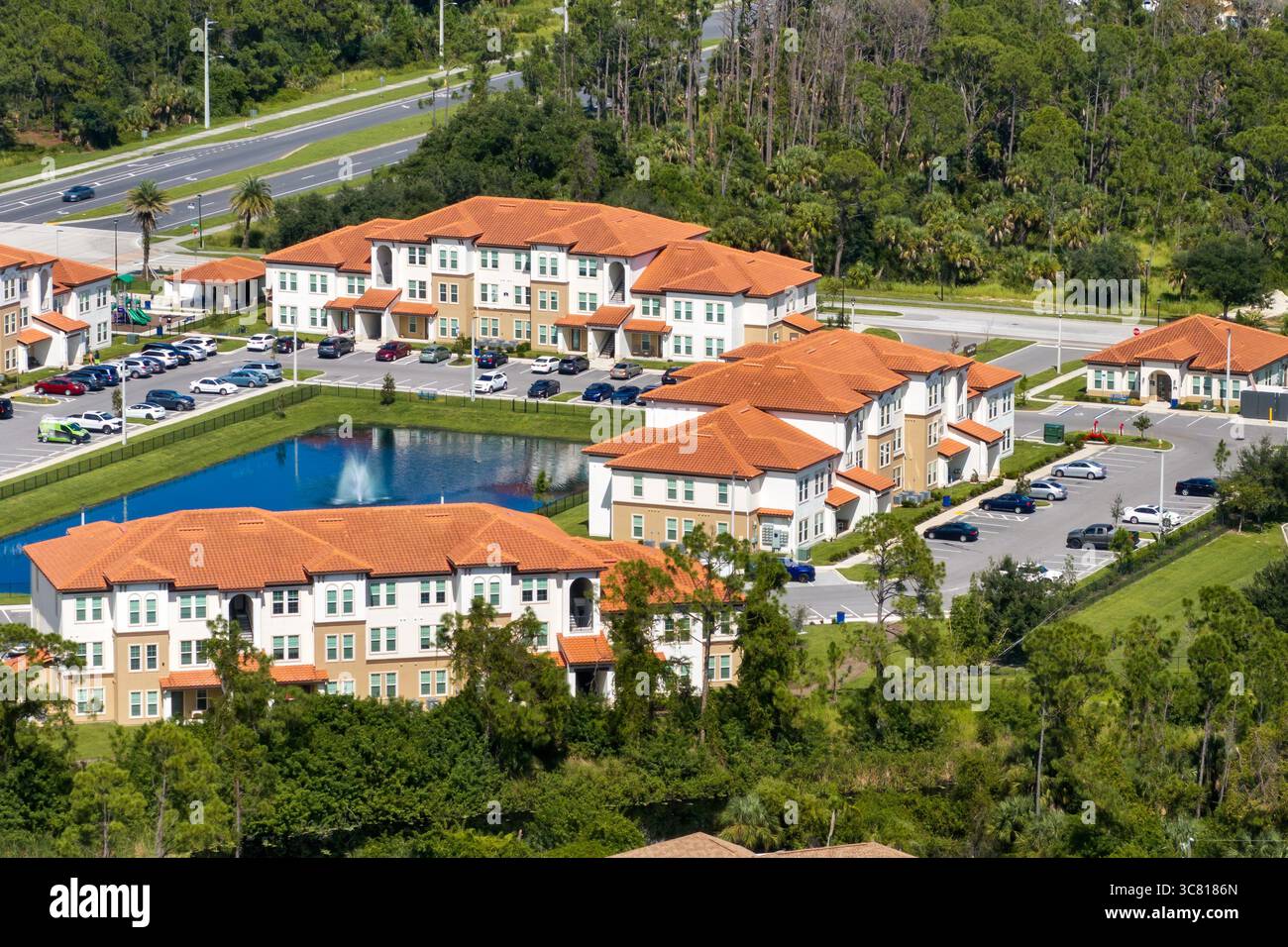 Florida neighborhood with multi-unit condos, showcasing suburban real ...