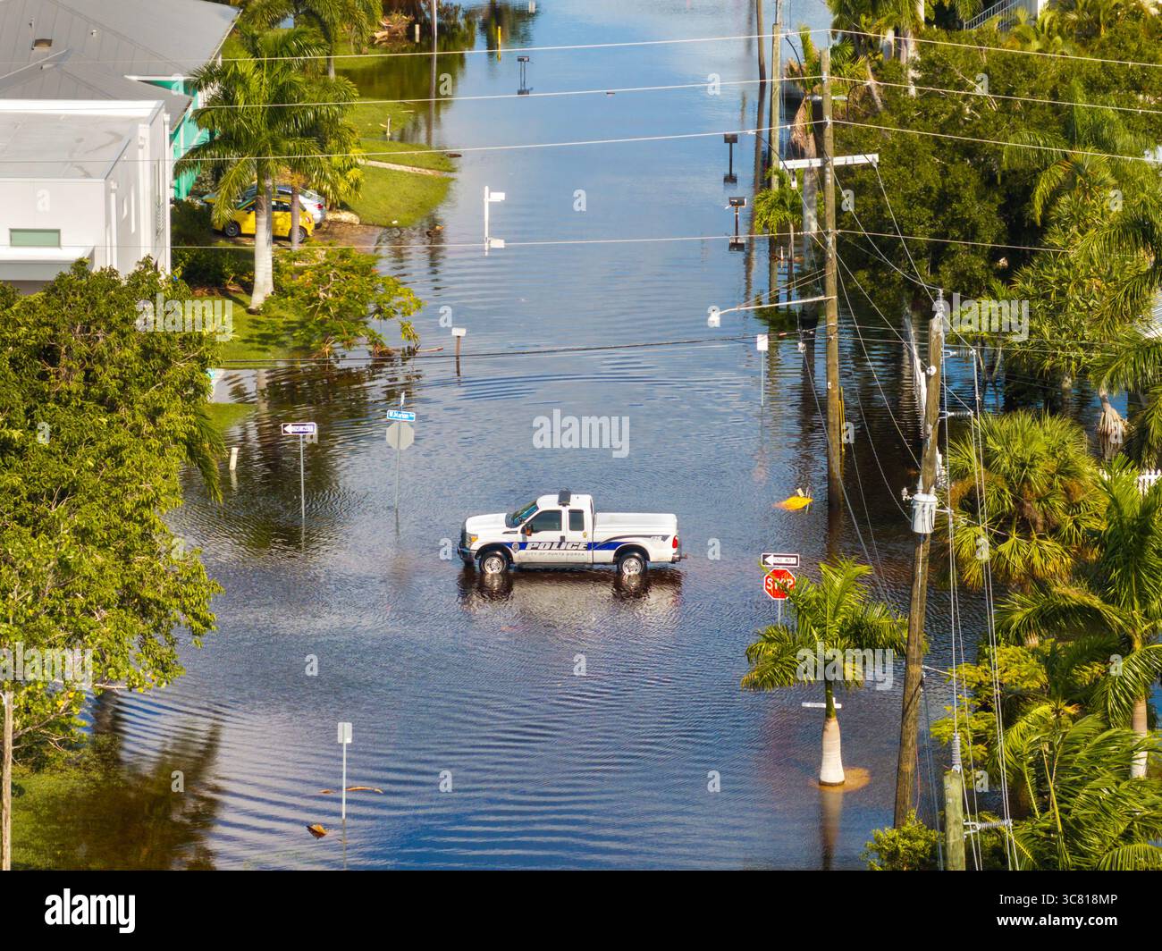 Hurricane milton flooded street road hi-res stock photography and ...