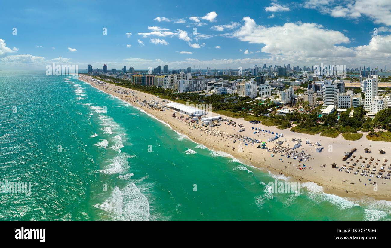Panoramic view of Miami Beach urban landscape. South Beach high ...