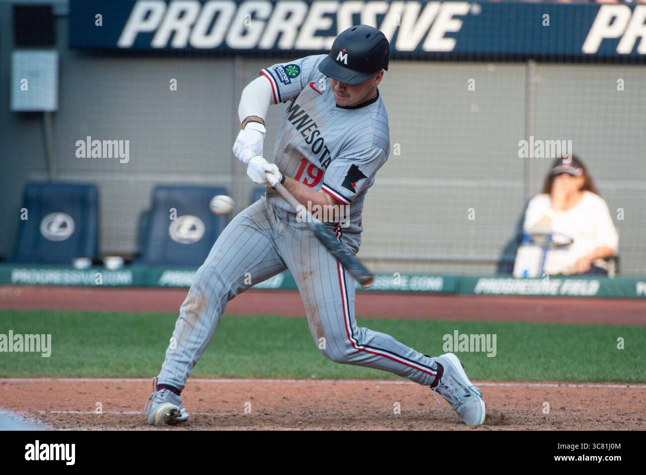 Minnesota Twins' Alan Roden strikes out against Cleveland Guardians ...