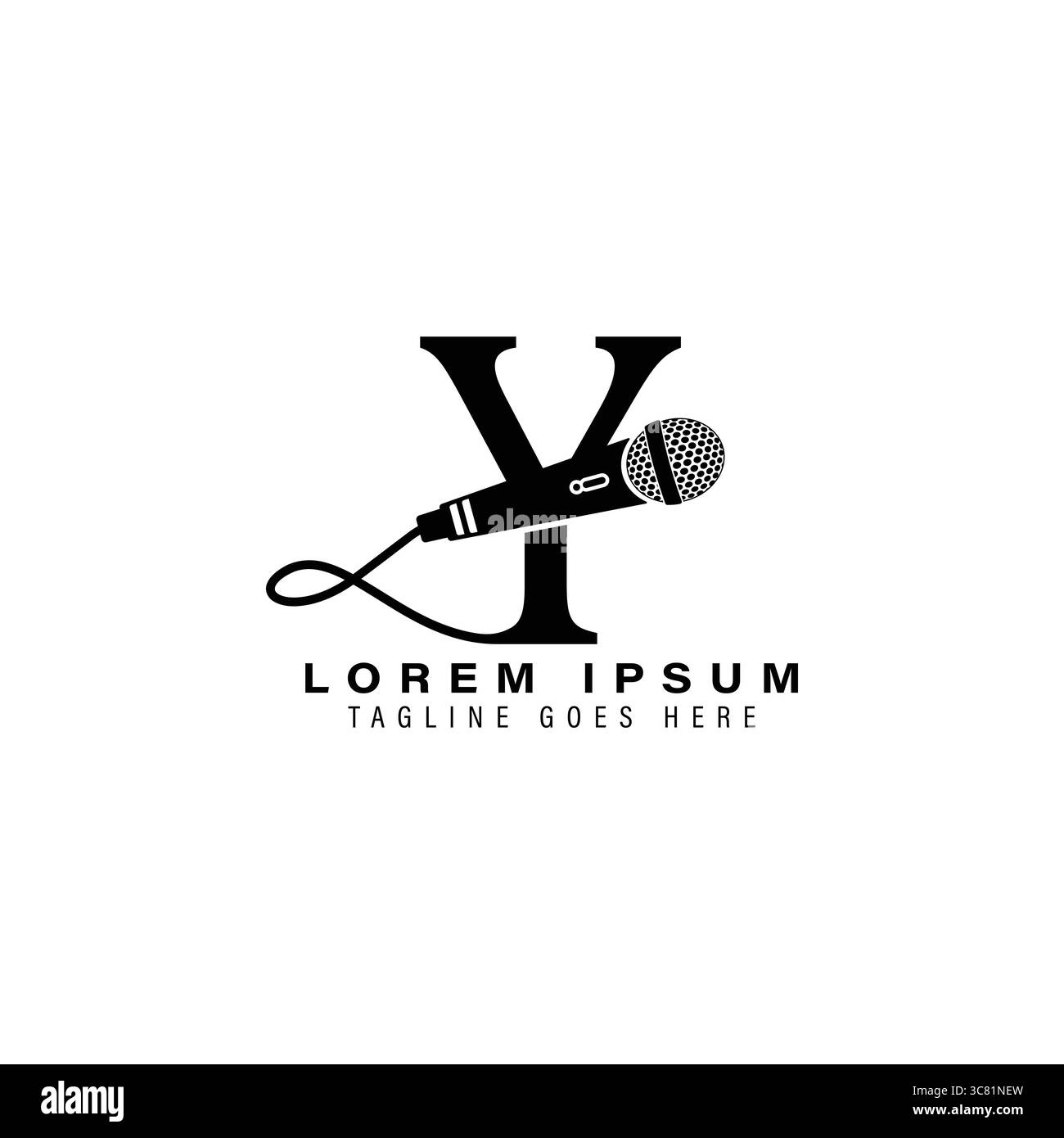 Letter Y with Microphone Logo Design. Alphabet Y Mic Vector Icon Stock ...