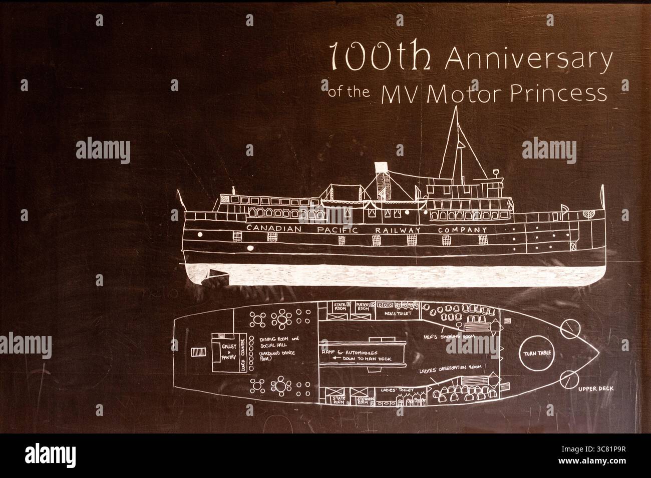 Basic plans of MV Motor Princess early car ferry in British Columbia ...