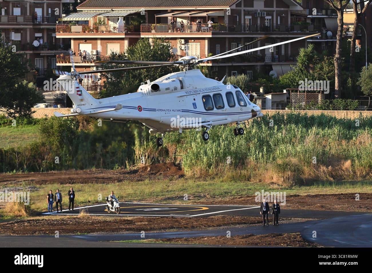 Rome, Italy. 2nd Aug 2025. The helicopter with Pope Leo XIV during the ...