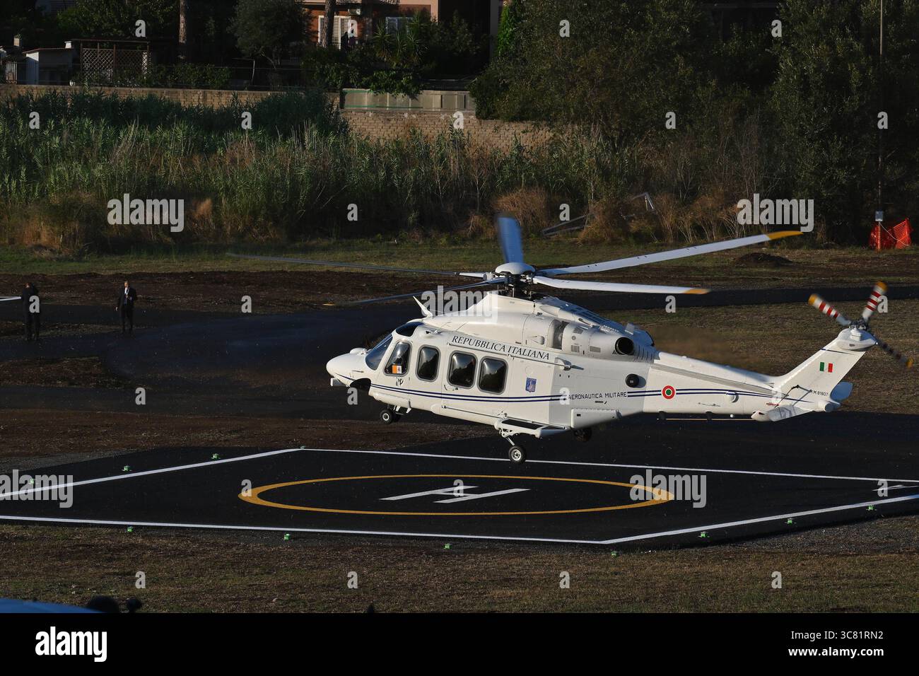 Rome, Italy. 2nd Aug 2025. The helicopter with Pope Leo XIV during the ...
