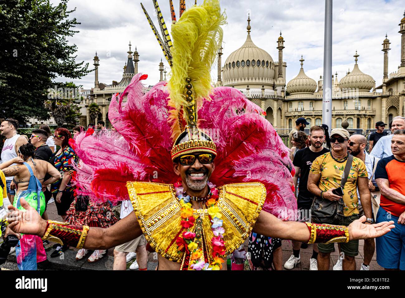 Brighton Pride parade 2025 with crowds celebrating in front of the ...