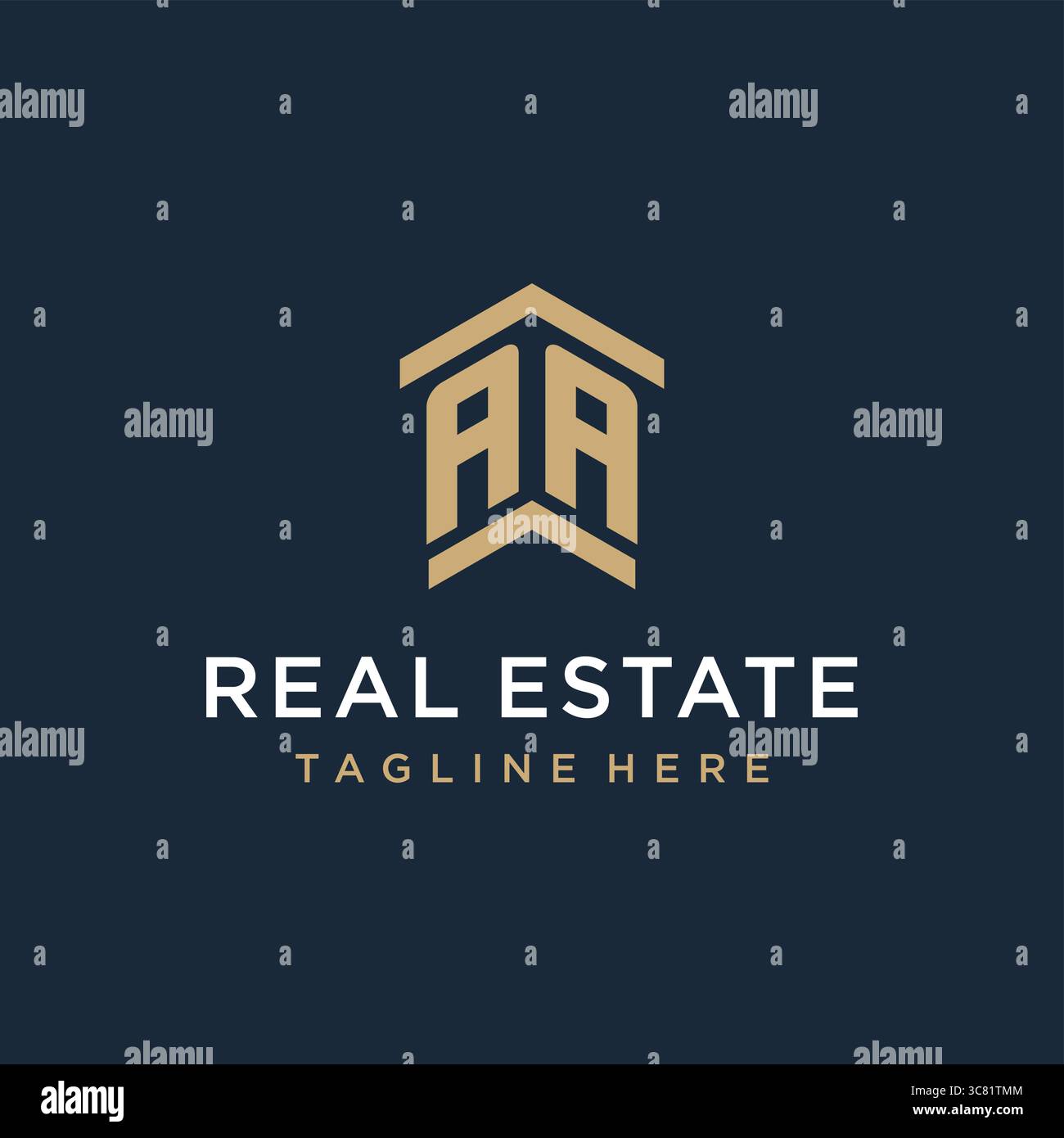 Initial AA logo for real estate with simple and creative house roof ...