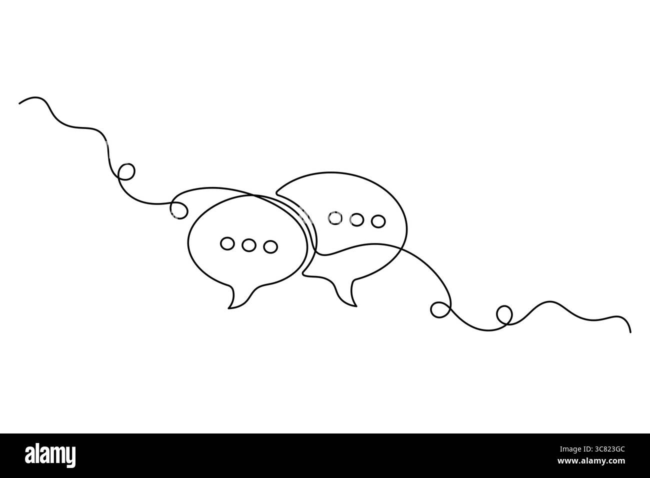 Speech Bubble Single Line Art Vector Minimalist Chat Icon Design Stock ...