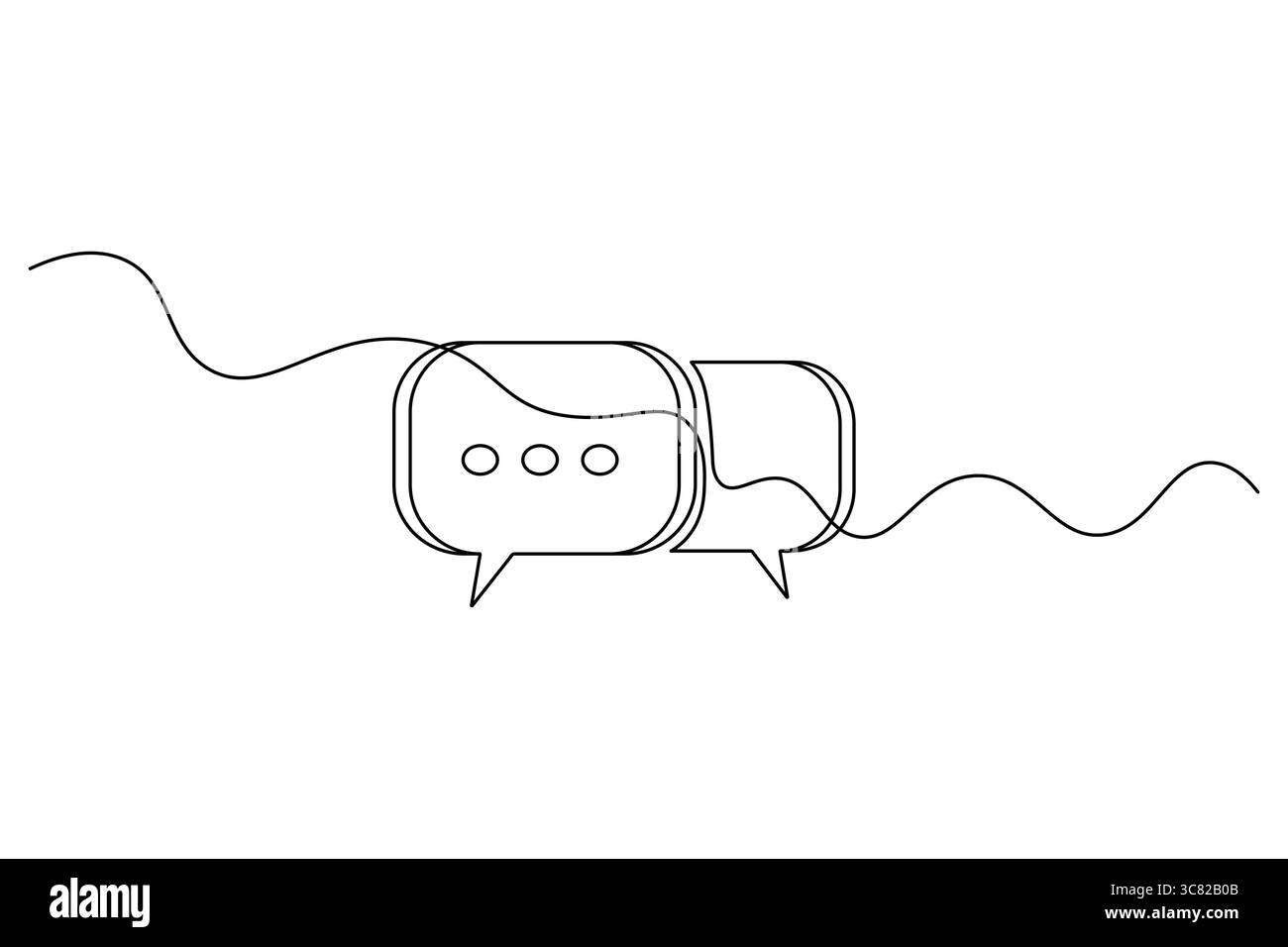 Speech Bubble Single Line Art Vector Minimalist Chat Icon Design Stock ...