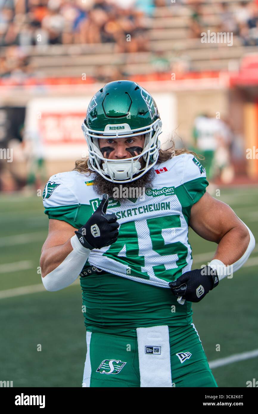 Montreal, Quebec, Canada – August 2, 2025: Saskatchewan Roughriders ...