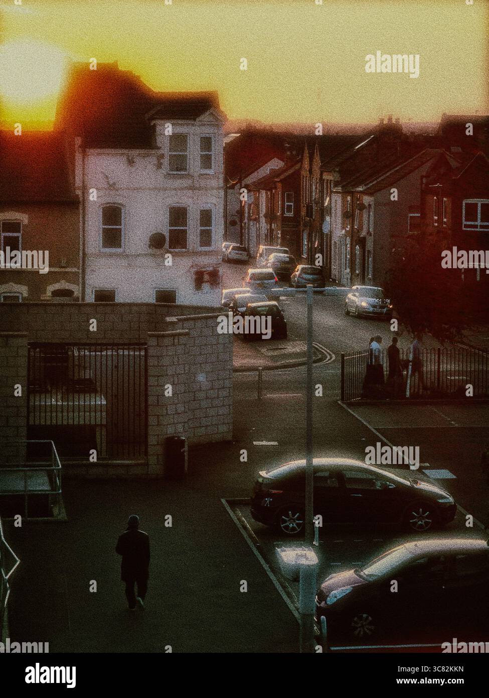 film look sunset over town Stock Photo - Alamy