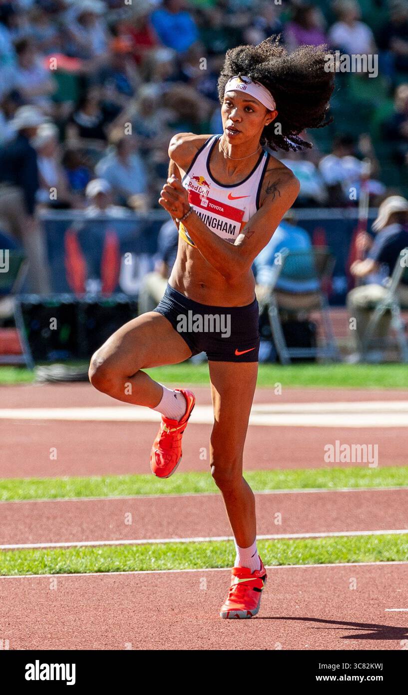 August 01 2025 Eugene, OR U.S.A. Womens High jump athlete Vashti ...
