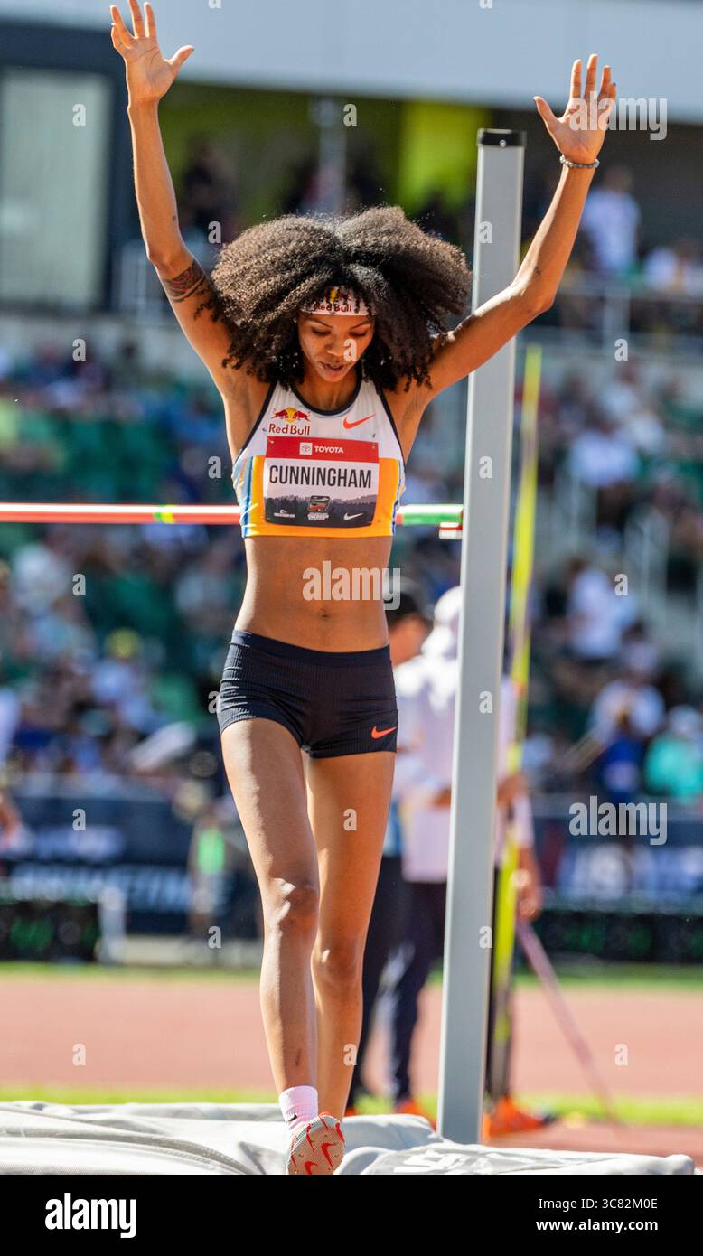 August 01 2025 Eugene, OR U.S.A. Womens High jump athlete Vashti ...