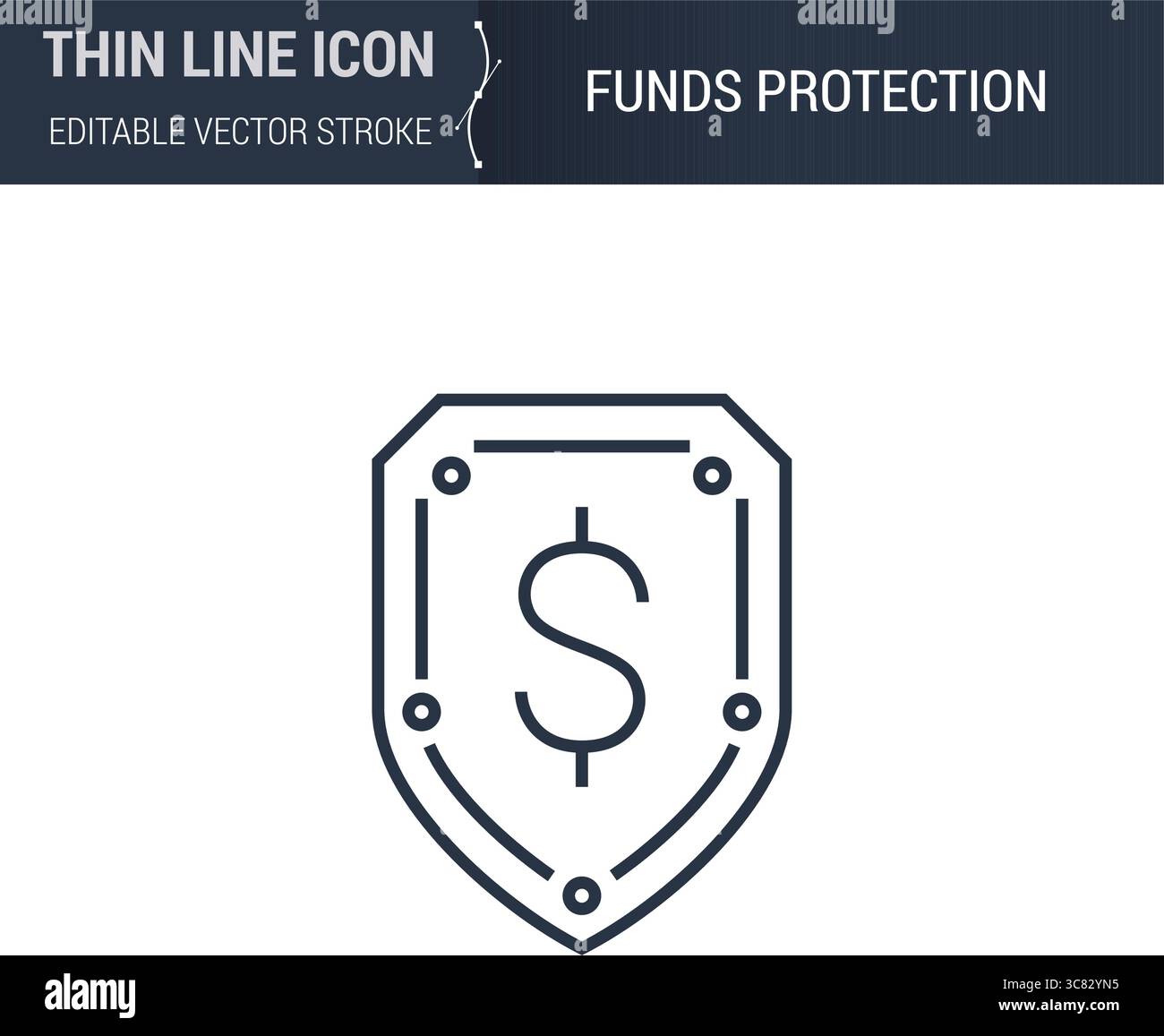 Secure Funds Icon - Thin Line Business Symbol. Perfect for Web Design ...