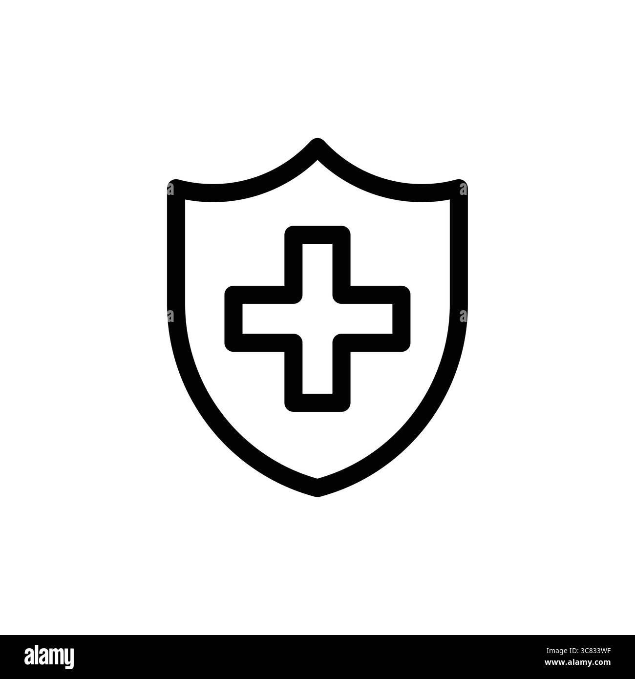 Minimalistic shield icon featuring Black and White Stock Photos ...