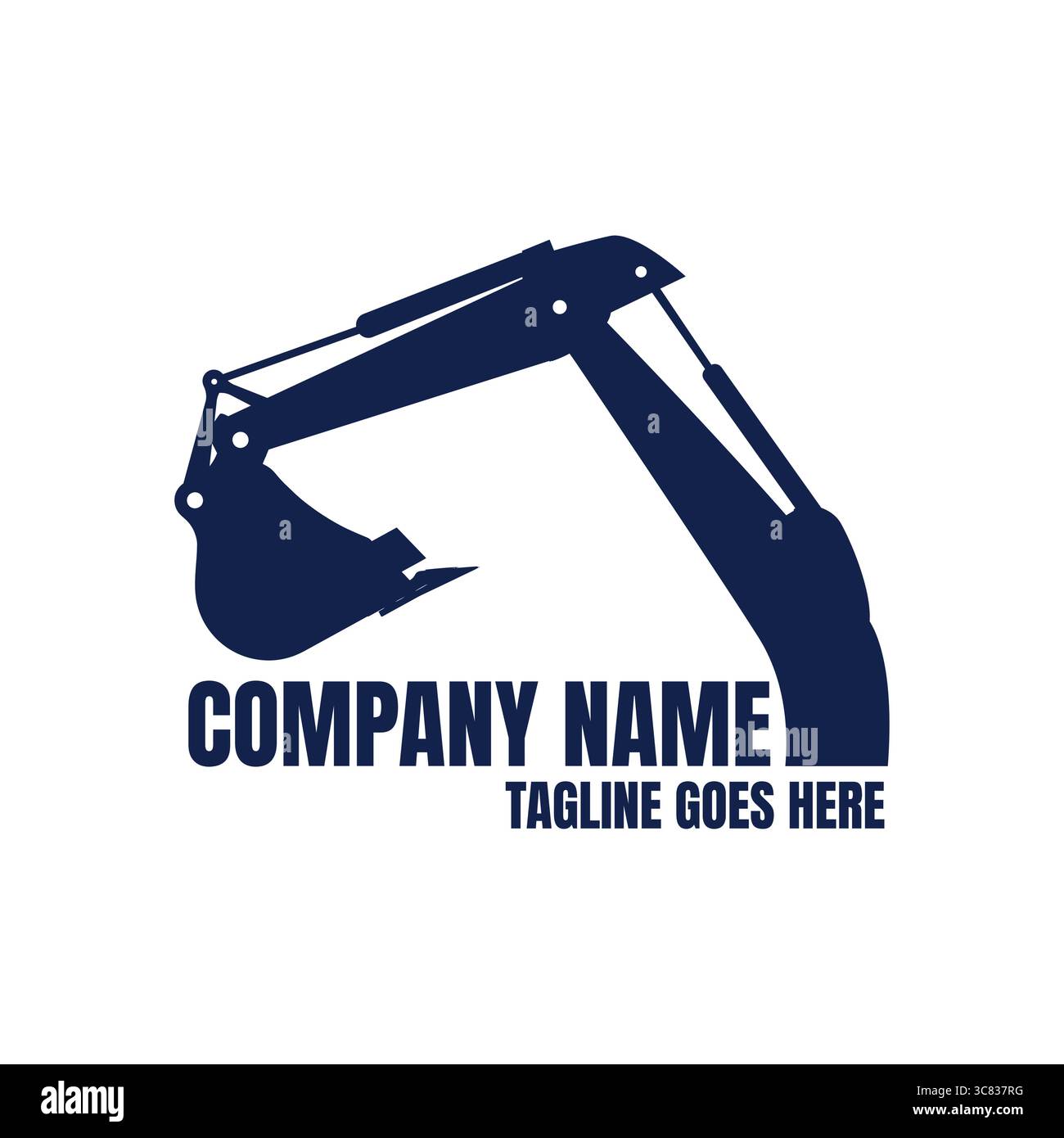 Vintage Retro Mining Backhoe Excavator Arm Silhouette Logo Design ...