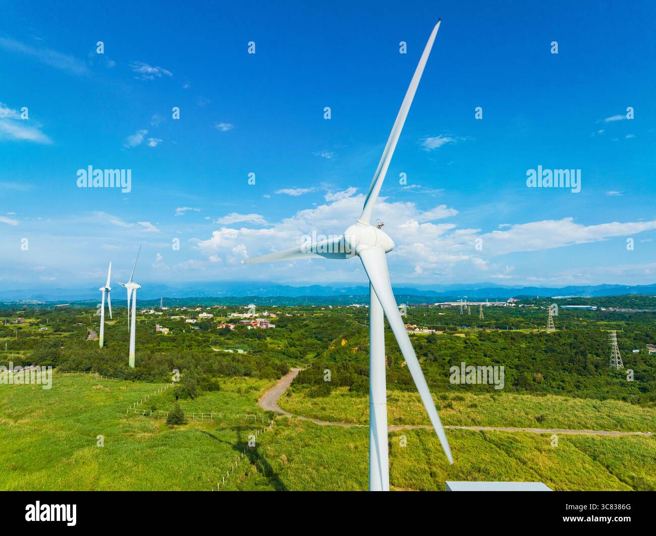 Wind power station by the sea in Taiwan Stock Photo - Alamy