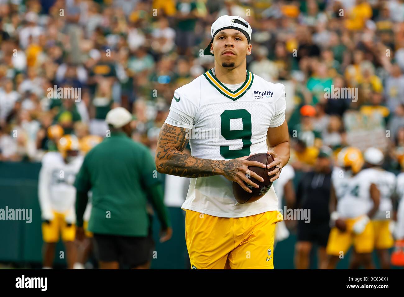 August 2, 2025: Green Bay Packers wide receiver Christian Watson (9 ...