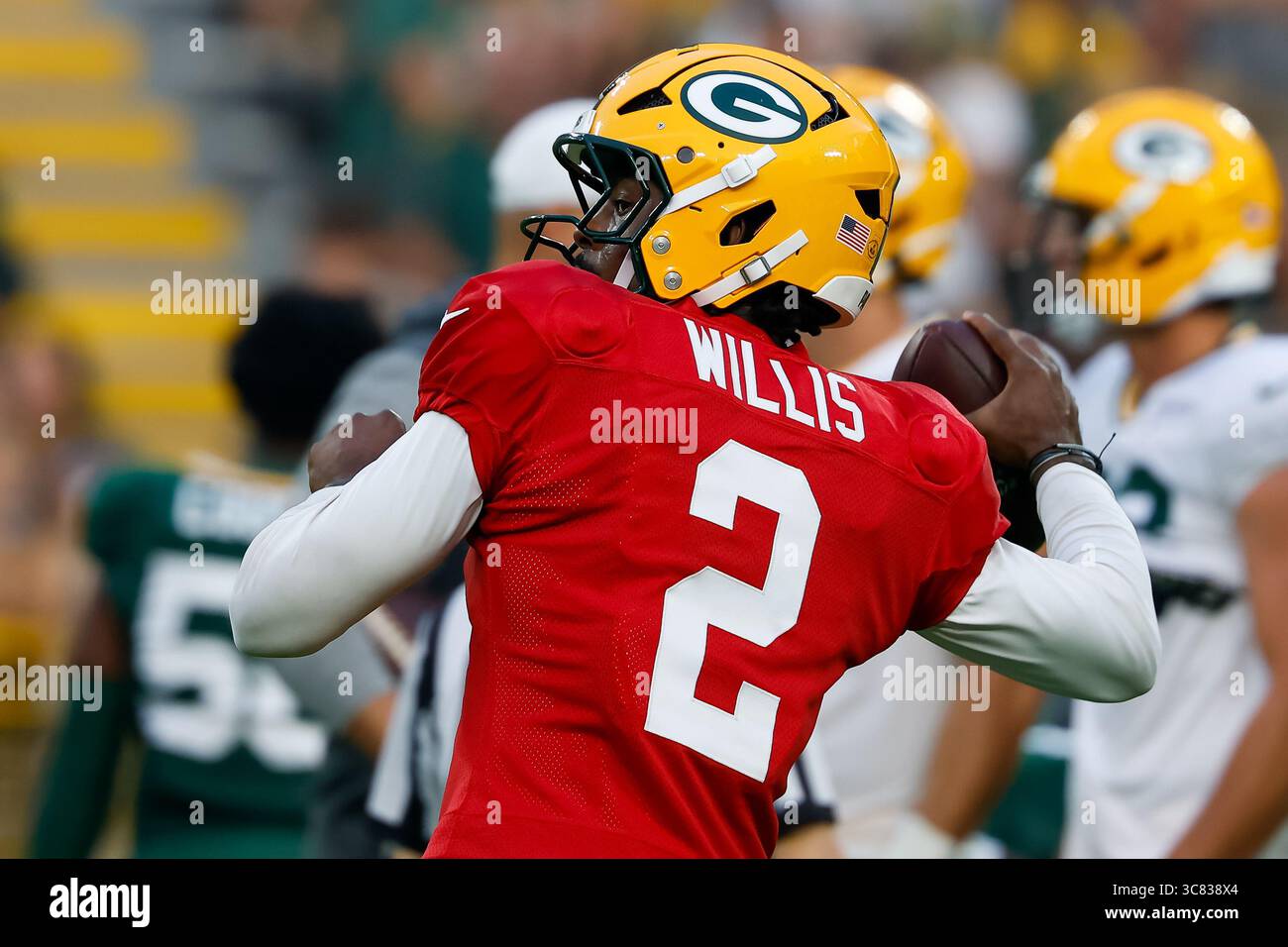 August 2, 2025: Green Bay Packers quarterback Malik Willis (2) during ...