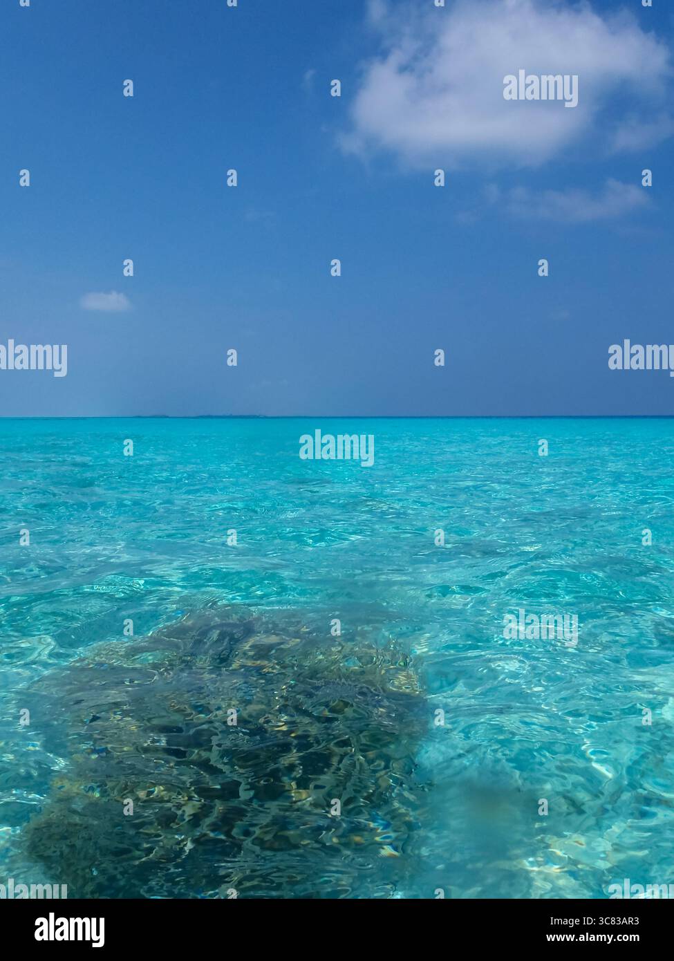 Tropical Clear Ocean Blue Sky Stock Photo - Alamy