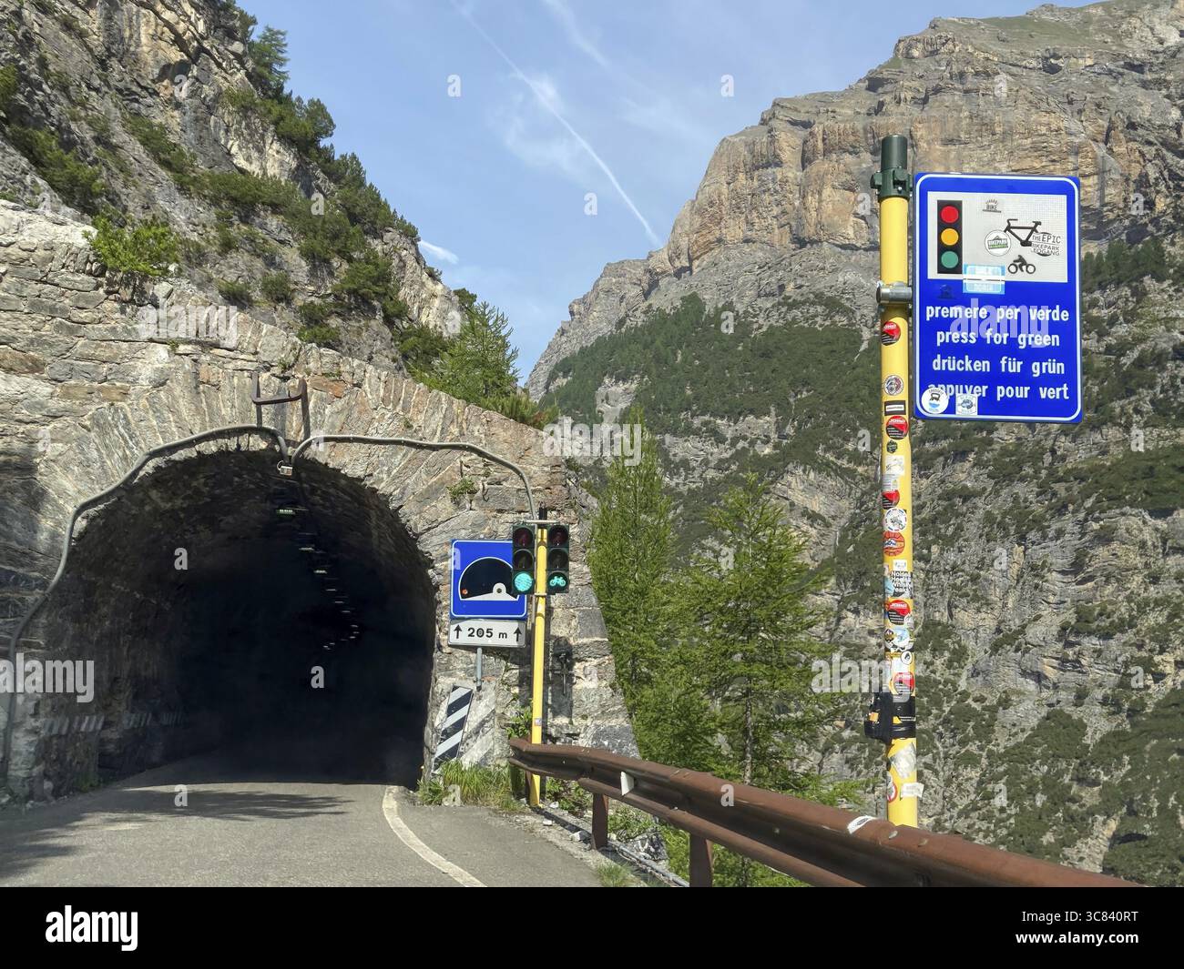 Demand traffic light in front of Galleria Diroccamento tunnel from 1928 ...