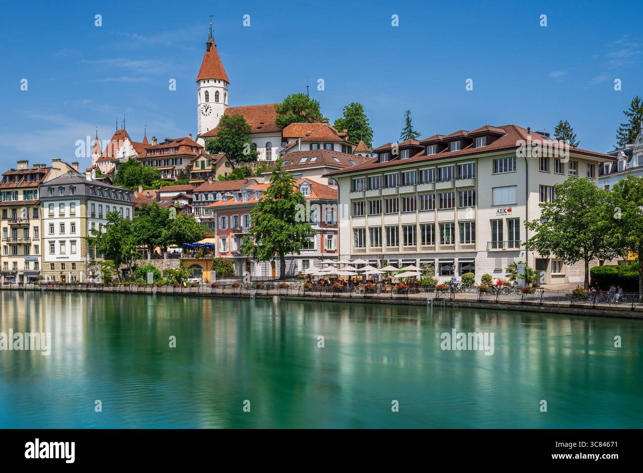Old town and Aar river, Thun, Canton of Bern, Switzerland Stock Photo ...