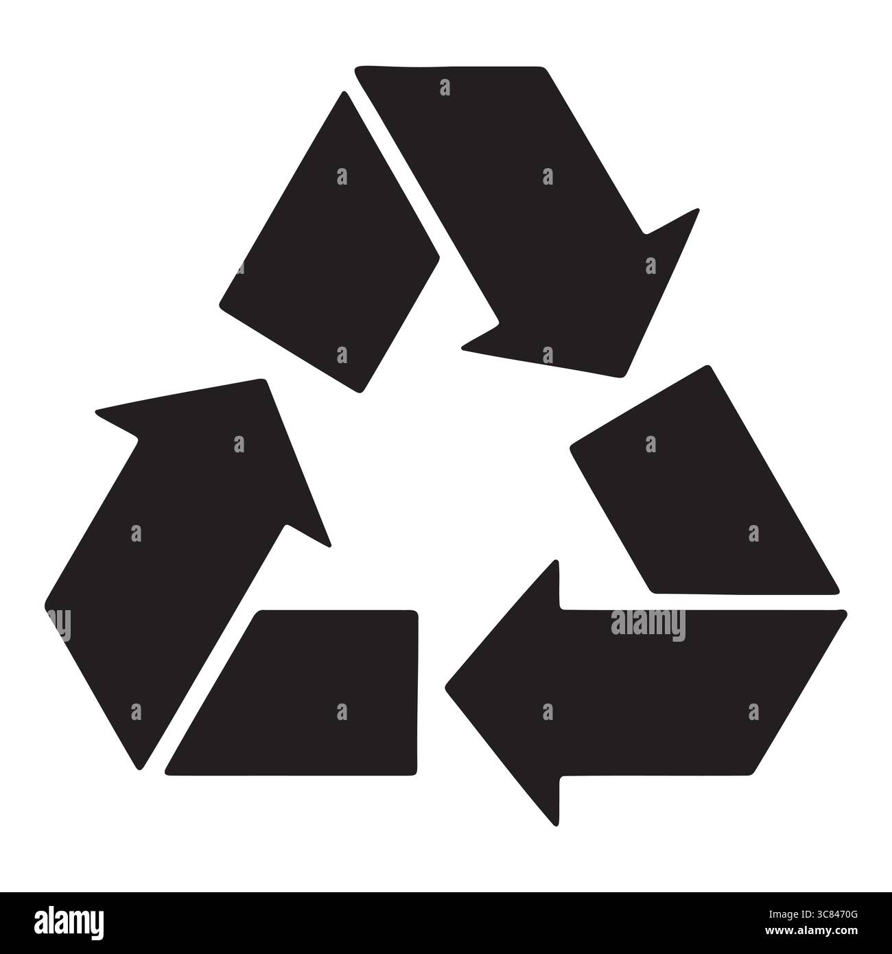 Powerful Black Recycling Symbol Icon Representing Sustainability, Eco ...
