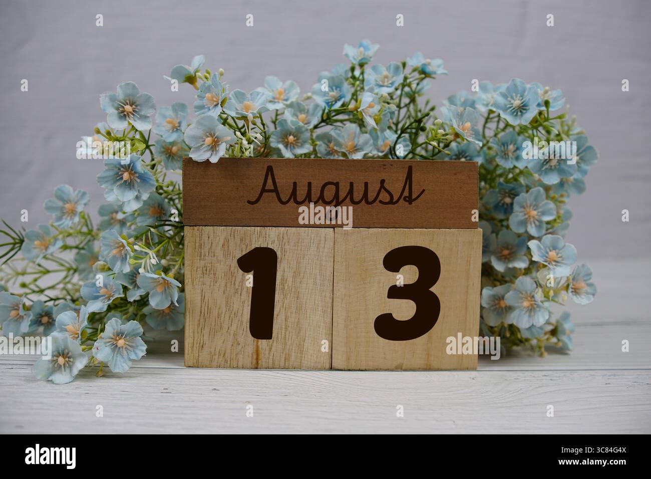 Wooden Calendar Showing the Date of August 13th. Day 13 of August month ...