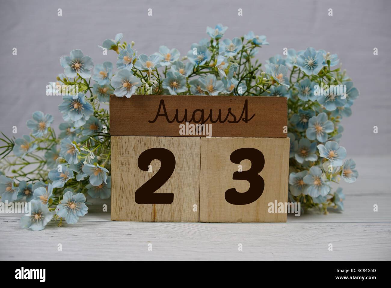 Wooden Calendar Showing the Date of August 23th. Day 23 of August month ...