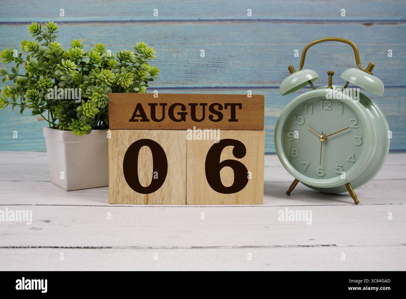 Wooden Calendar Showing the Date of August 6th. Day 6 of August month ...