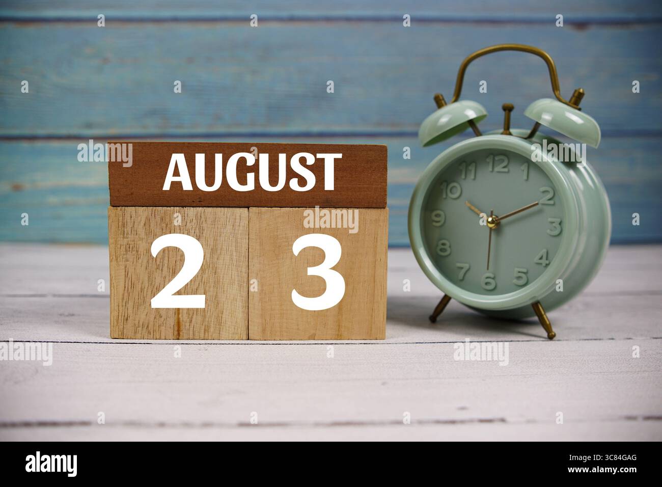 Wooden Calendar Showing the Date of August 23th. Day 23 of August month ...