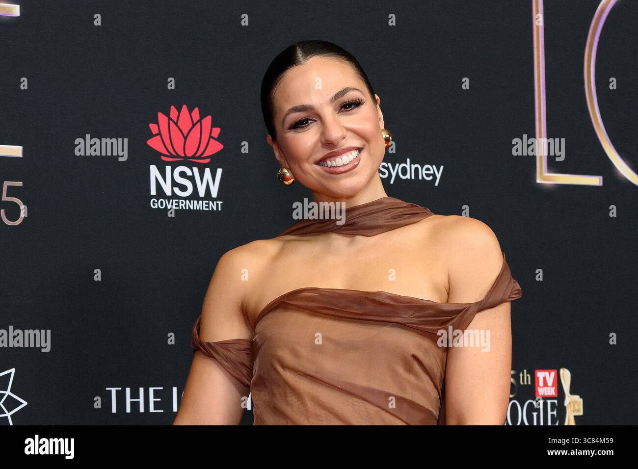 Mel Tracina attends the red carpet during the 2025 Logie Awards at the ...