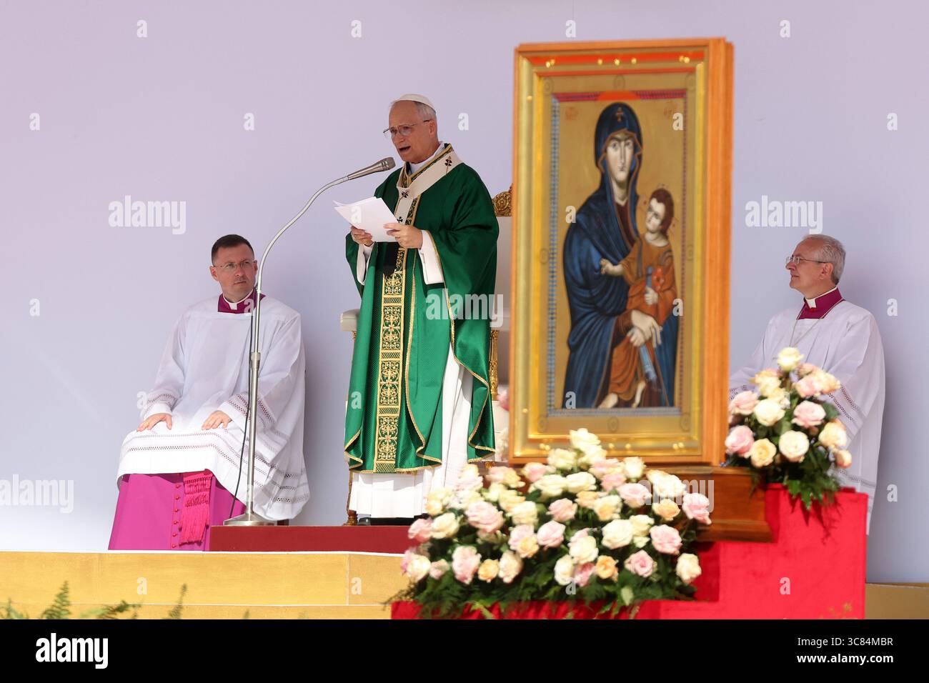 Rome, Italy, August 3, 2025: Pope Leo XIV presides over Sunday Mass and ...